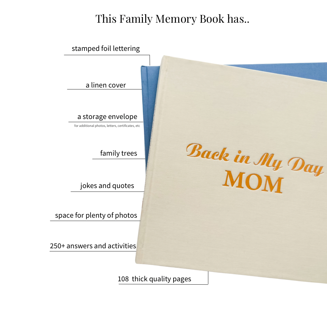 Back in My Day - Mom Story Memory Book – Stuff About Us Gifts Inc.